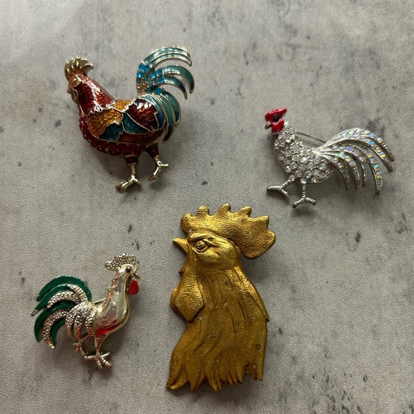 Jewelry | Vintage Rooster Brooch Pin Set | Poshmark